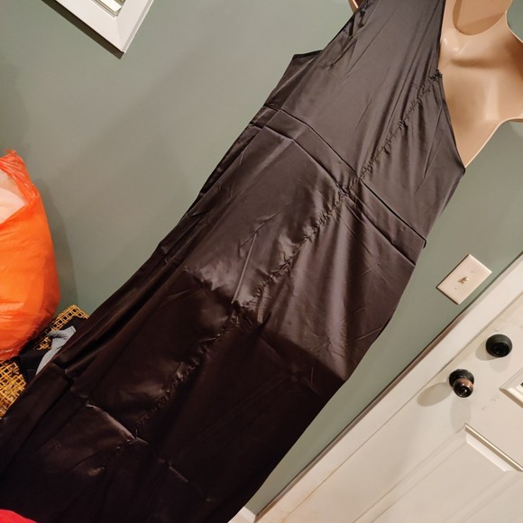 Dresses | Xpluswear Formal Black Elegant One Shoulder Ruched High Slit Maxi Dress | Poshmark